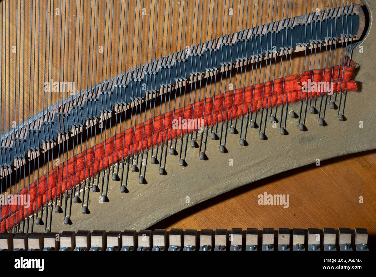 Details of Strings of a Piano Stock Photo - Alamy