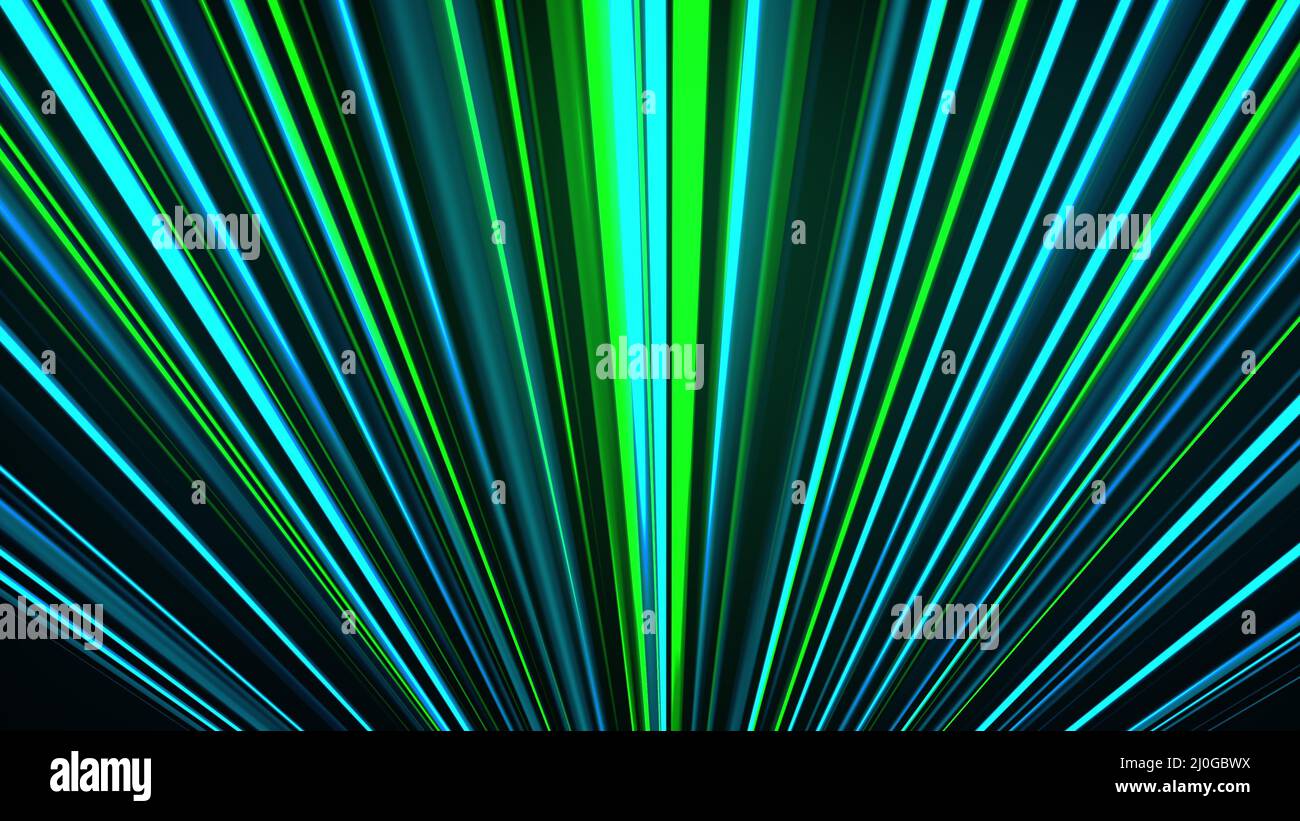 Abstract neon glow of spotlight lines, computer generated. 3d rendering ...