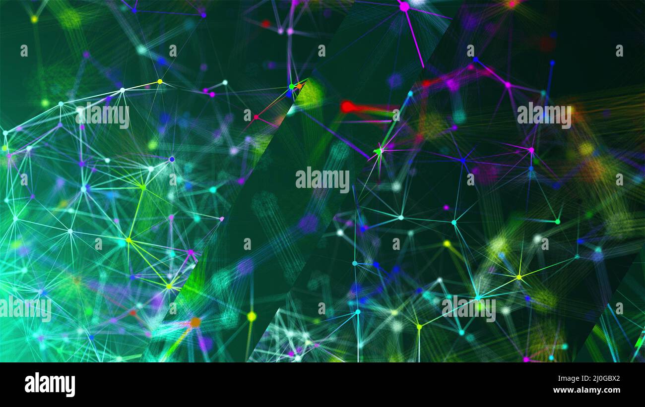 Abstract Polygonal Space With Low Polygons Background With Connecting Dots And Lines