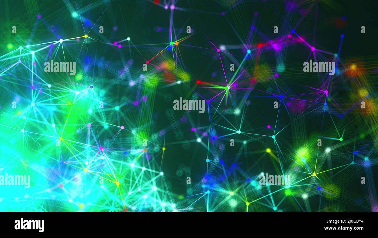 Abstract Connection Dots Technology Background Network Concept 3d
