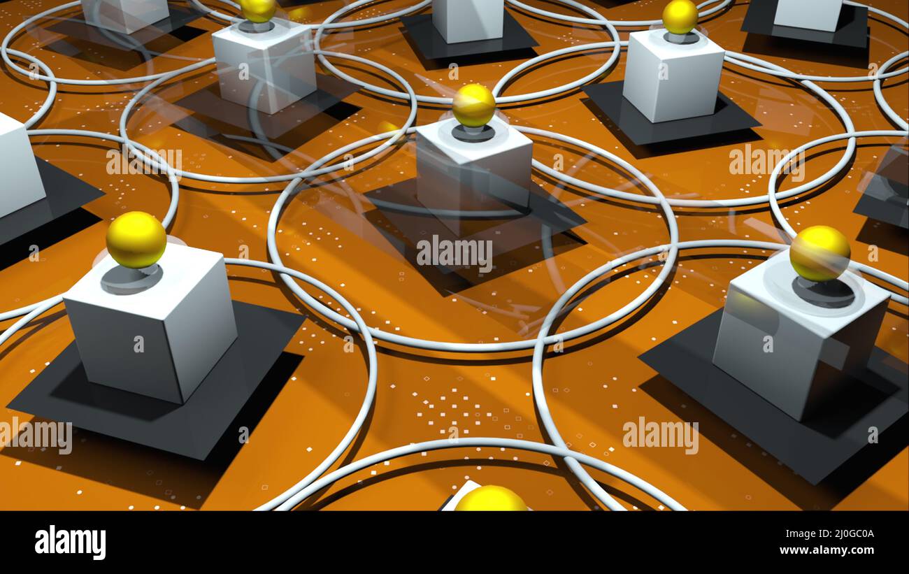 3d render complex realistic composition from various geometric ...