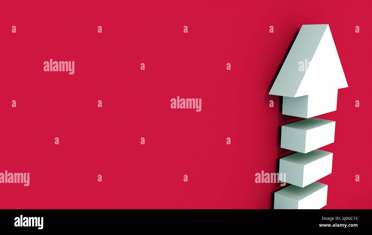 Success arrow with stairs, computer generated. 3d rendering of concept ...