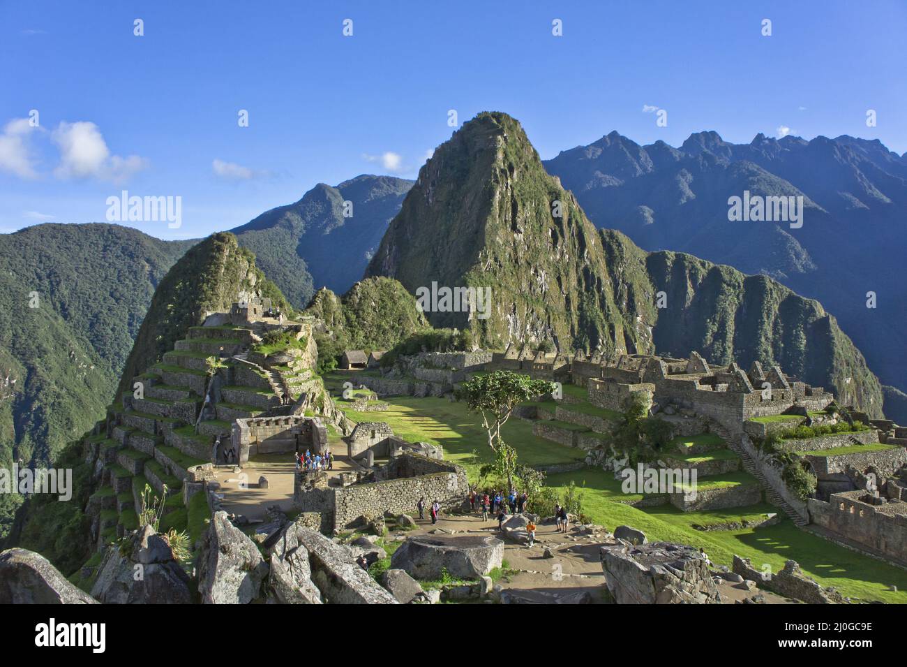 Machu Picchu on a sunny day, Peru, South America Stock Photo - Alamy