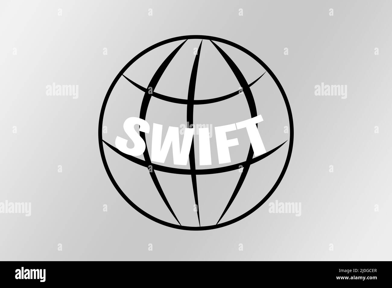 Illustration of a globe with a "Swift" text Stock Photo - Alamy