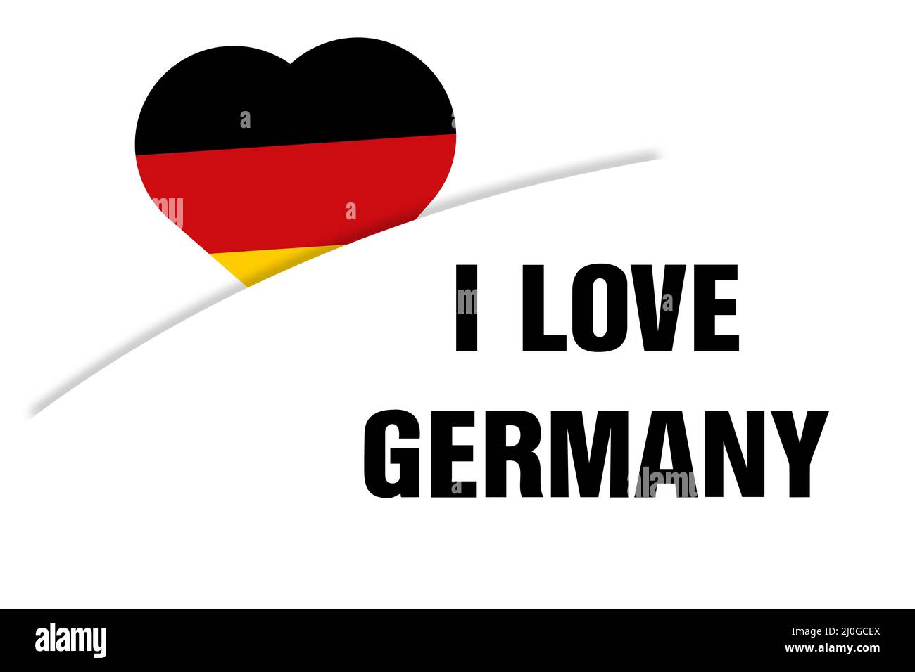 Illustration of I Love Germany with a heart shaped sign with a flag on ...