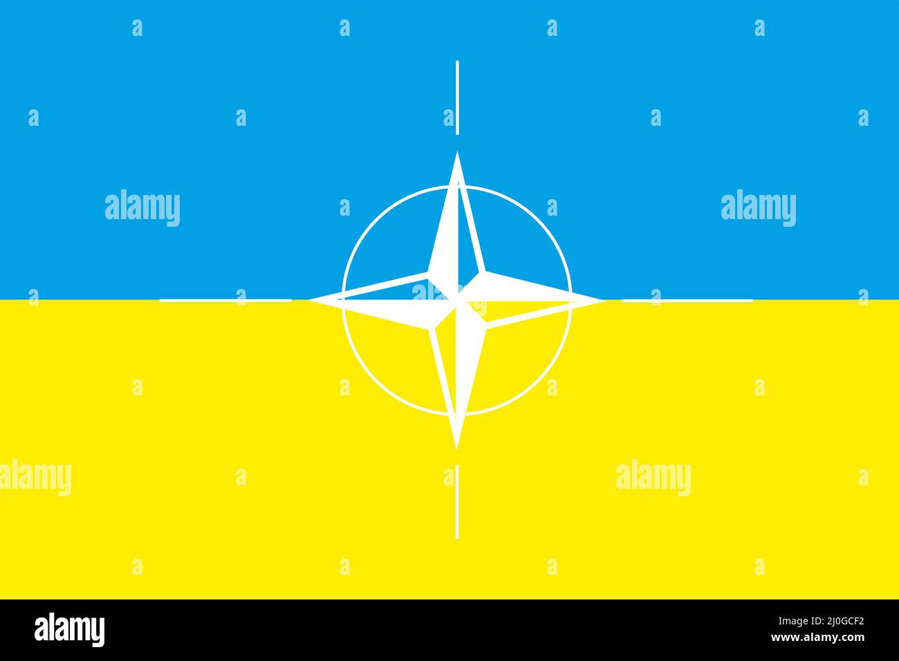 Illustration of the flag of Ukraine with the NATO sign Stock Photo - Alamy