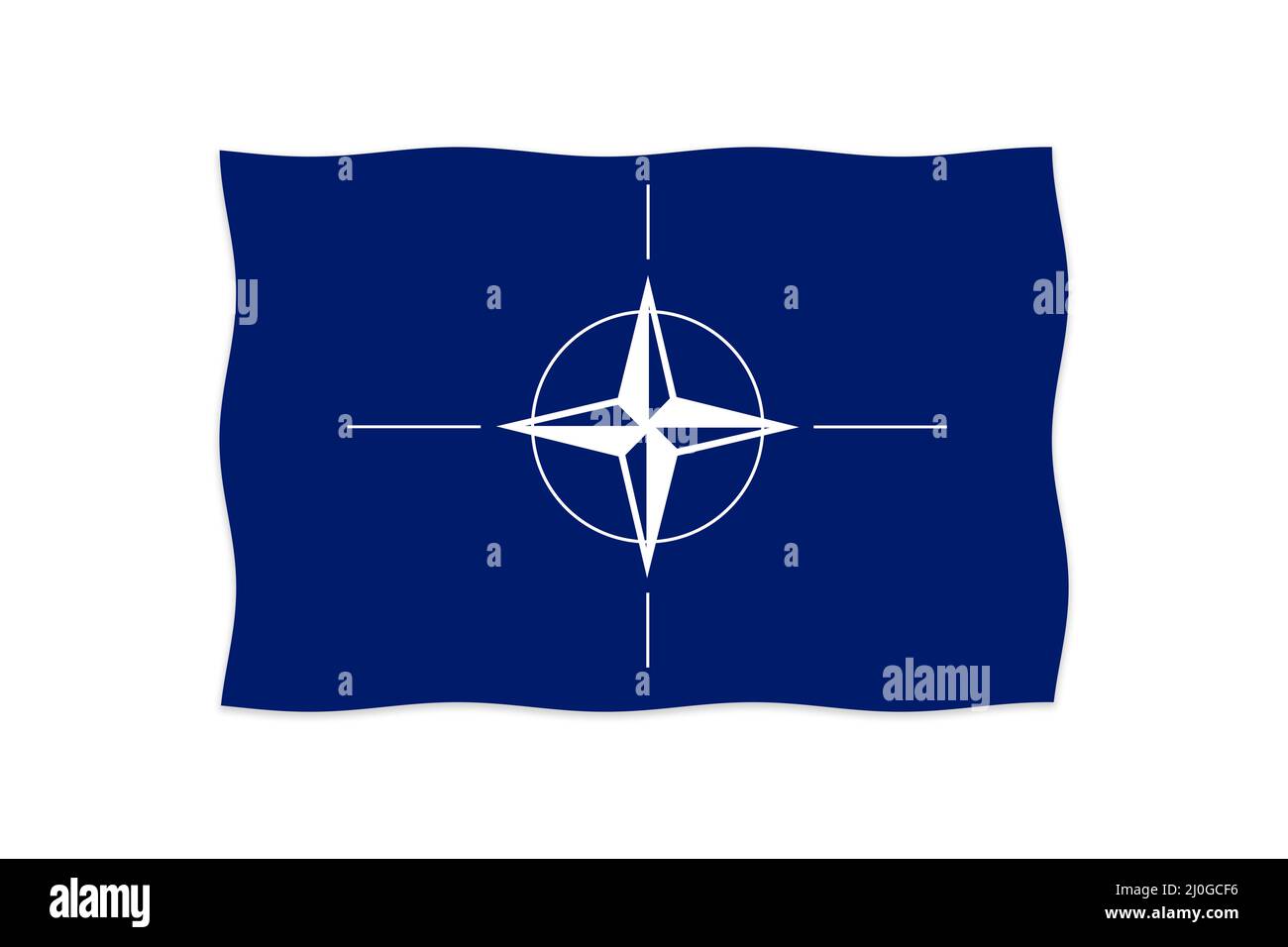 Illustration of the flag of NATO on a white background Stock Photo - Alamy