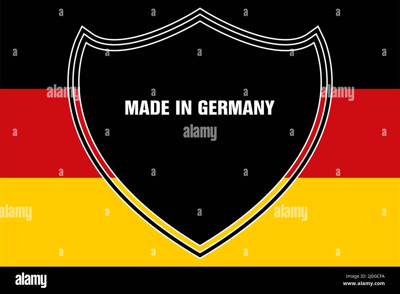 Illustration of the flag of Germany a made in Germany text Stock Photo ...