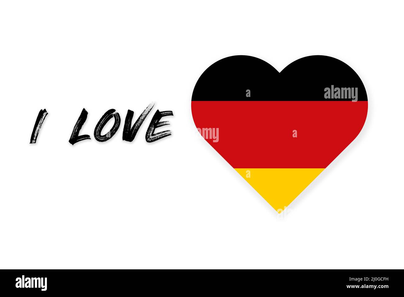 Illustration of I Love Germany with a heart shaped sign with a flag on ...