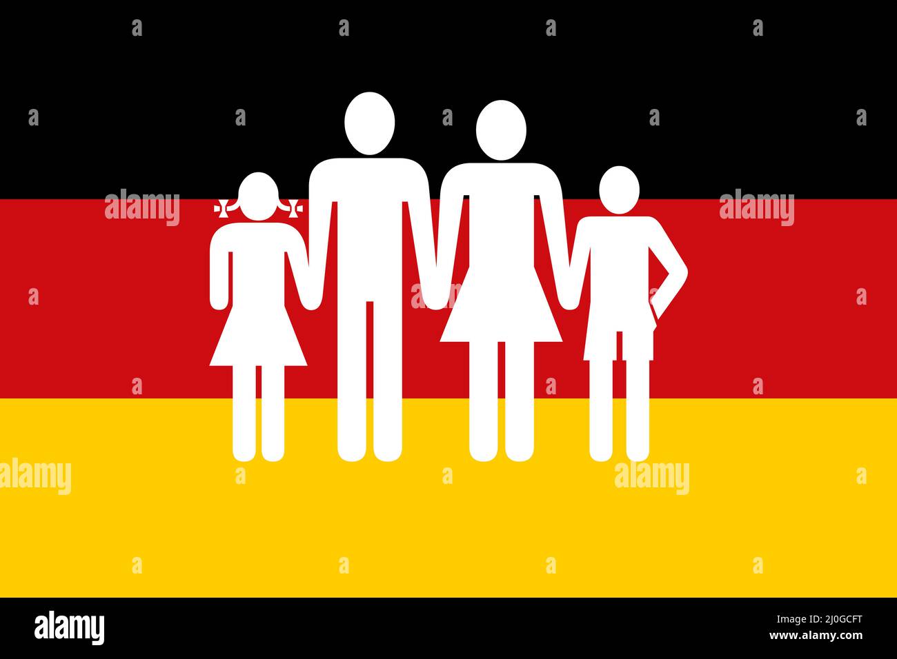 Illustration of the Flag of Germany with people silhouettes Stock Photo ...