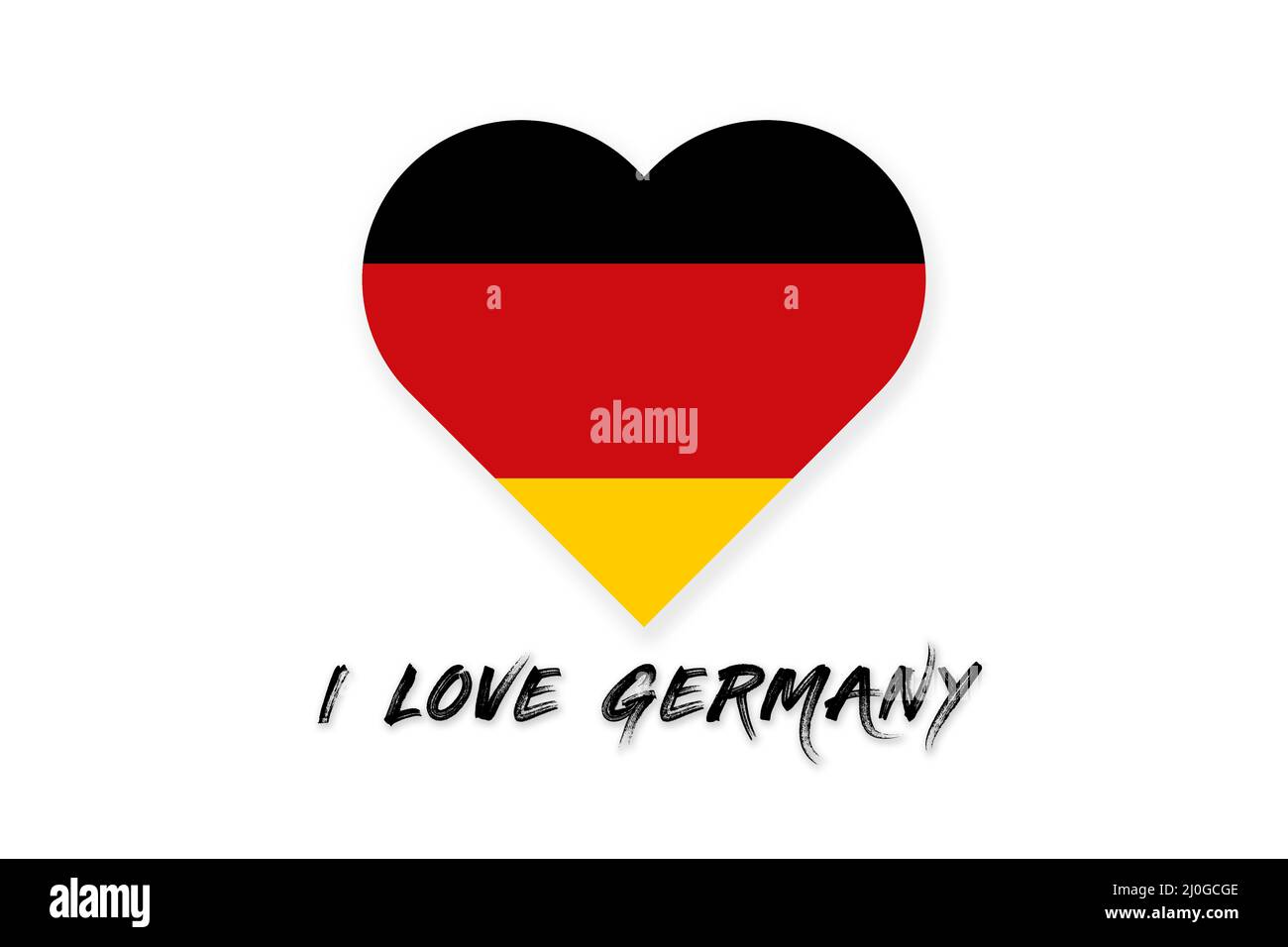 Illustration of I Love Germany with a heart shaped sign with a flag on ...