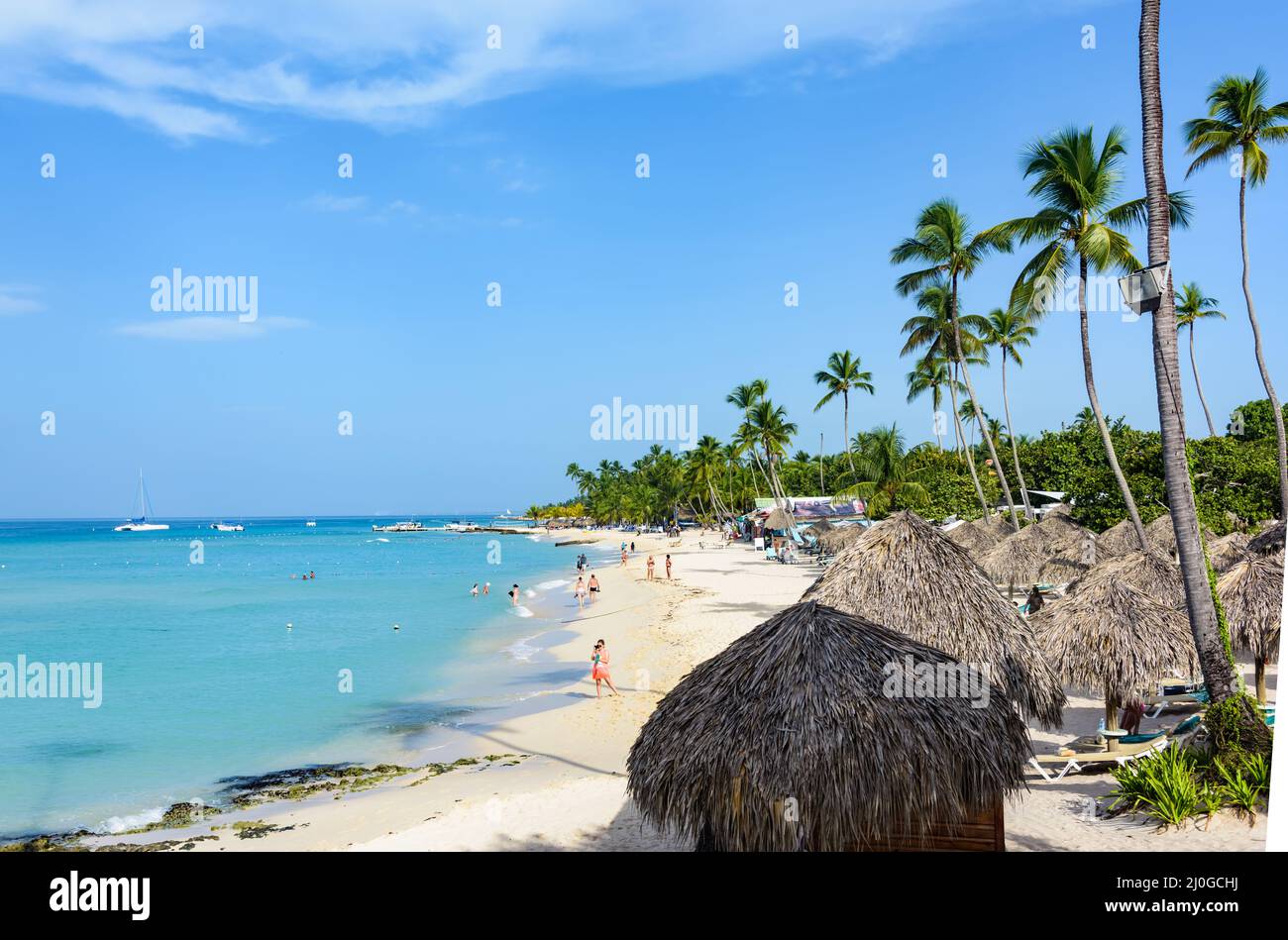 Caribbean beach sun lounger Stock Photo - Alamy