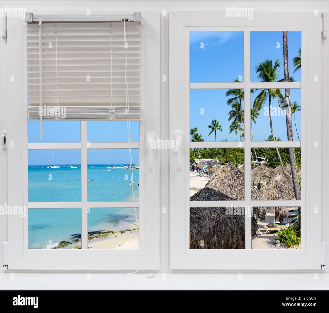 Ocean view window open Stock Photo - Alamy