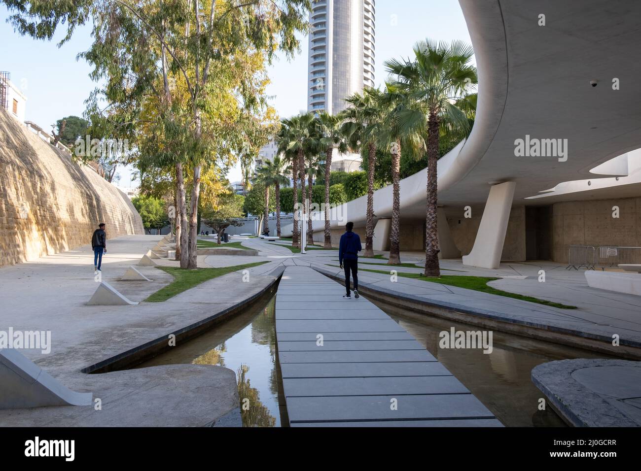 The modern and futuristic architecture of Eleftheria square in Nicosia ...