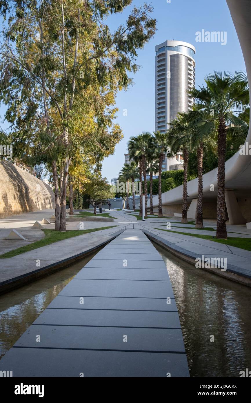 The modern and futuristic architecture of Eleftheria square in Nicosia ...