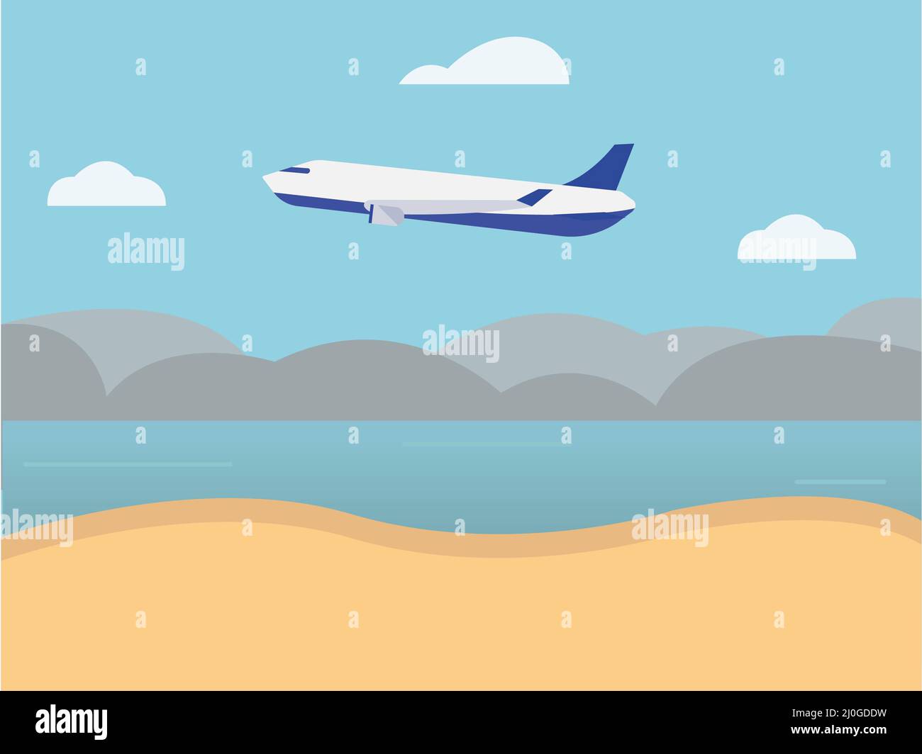 An illustration of a flying plane Stock Photo - Alamy