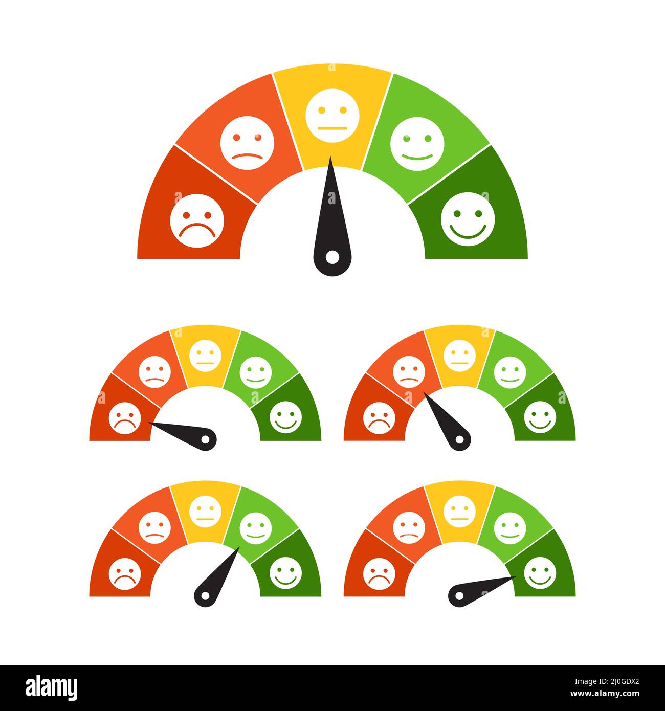 Customer satisfaction meter with five emoticons icon vector for graphic ...