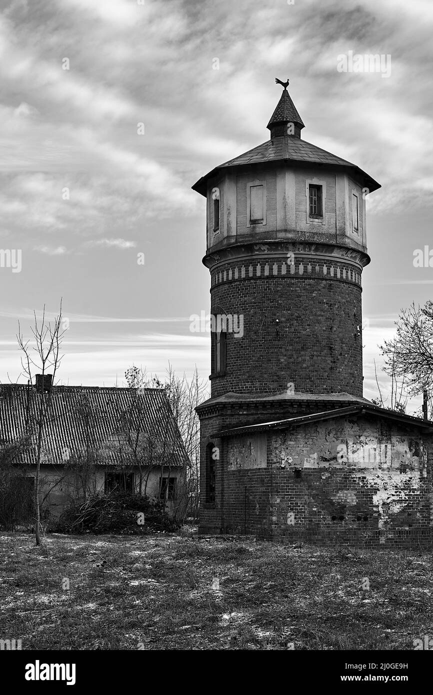 Red brick tower Black and White Stock Photos & Images - Alamy