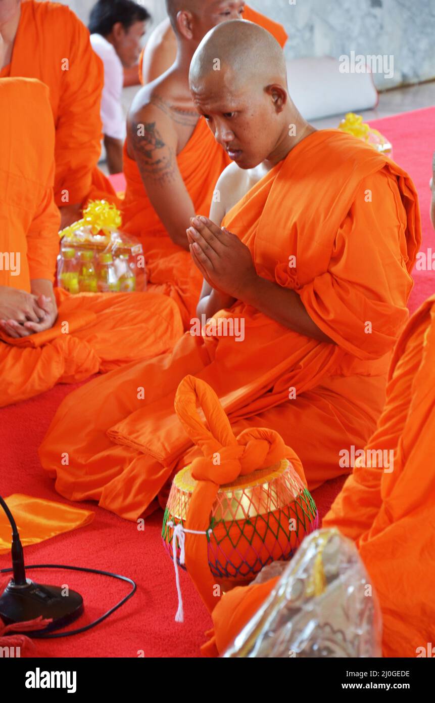 Ancient traditional ceremony and thai people ordination merit with ...