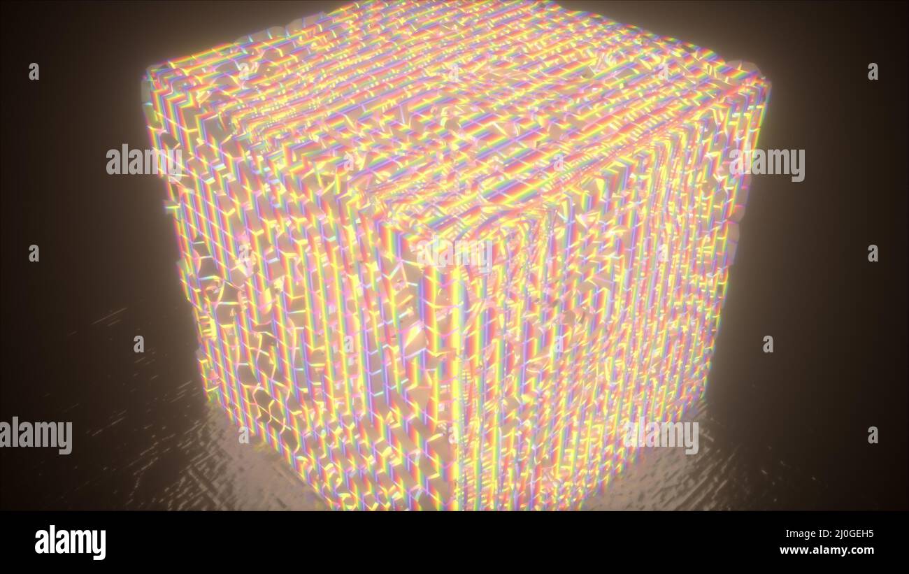 Holographic technology cube abstract background Stock Photo - Alamy