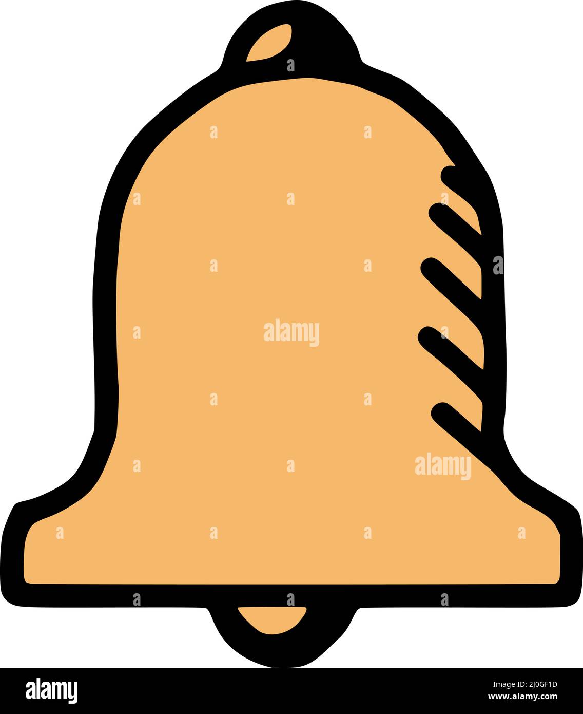 Bell doodle icon isolated on white background. Fruit cartoon vector ...