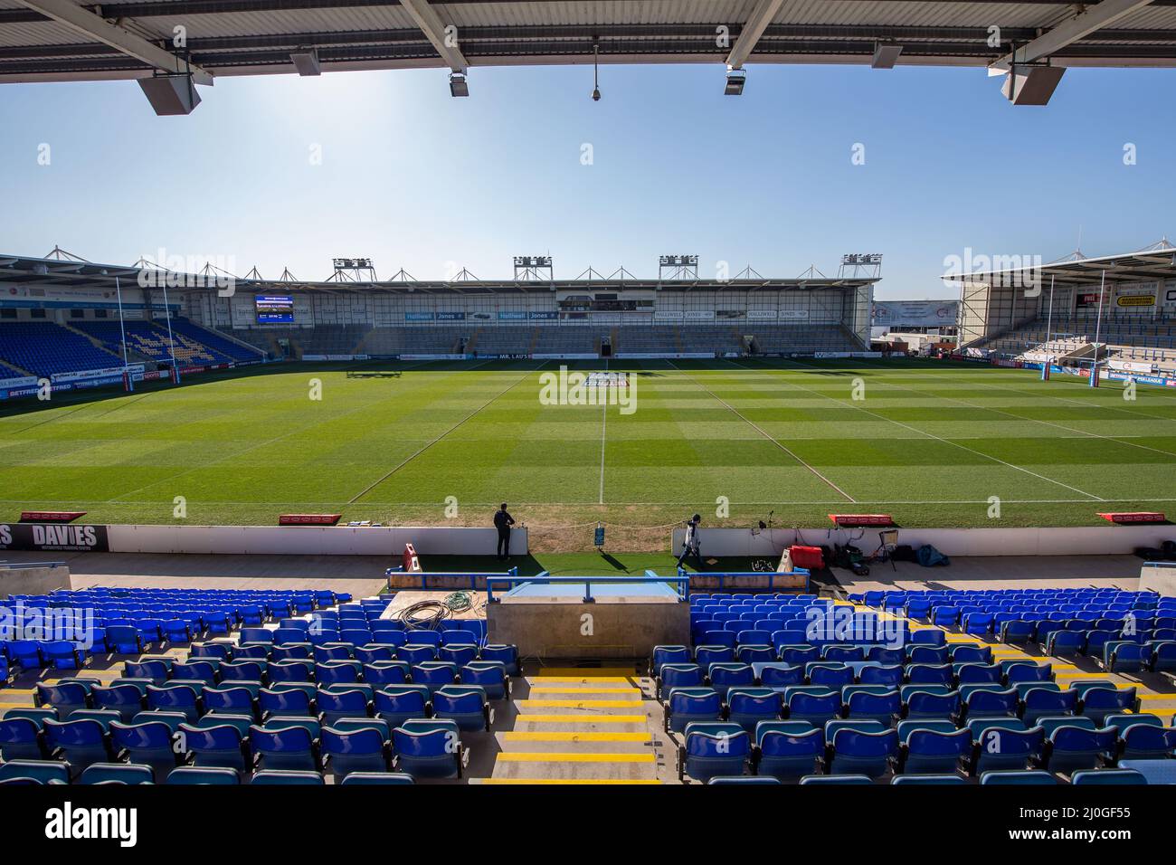 General view of The Halliwell Jones Stadium, Home of Warrington Wolves ...