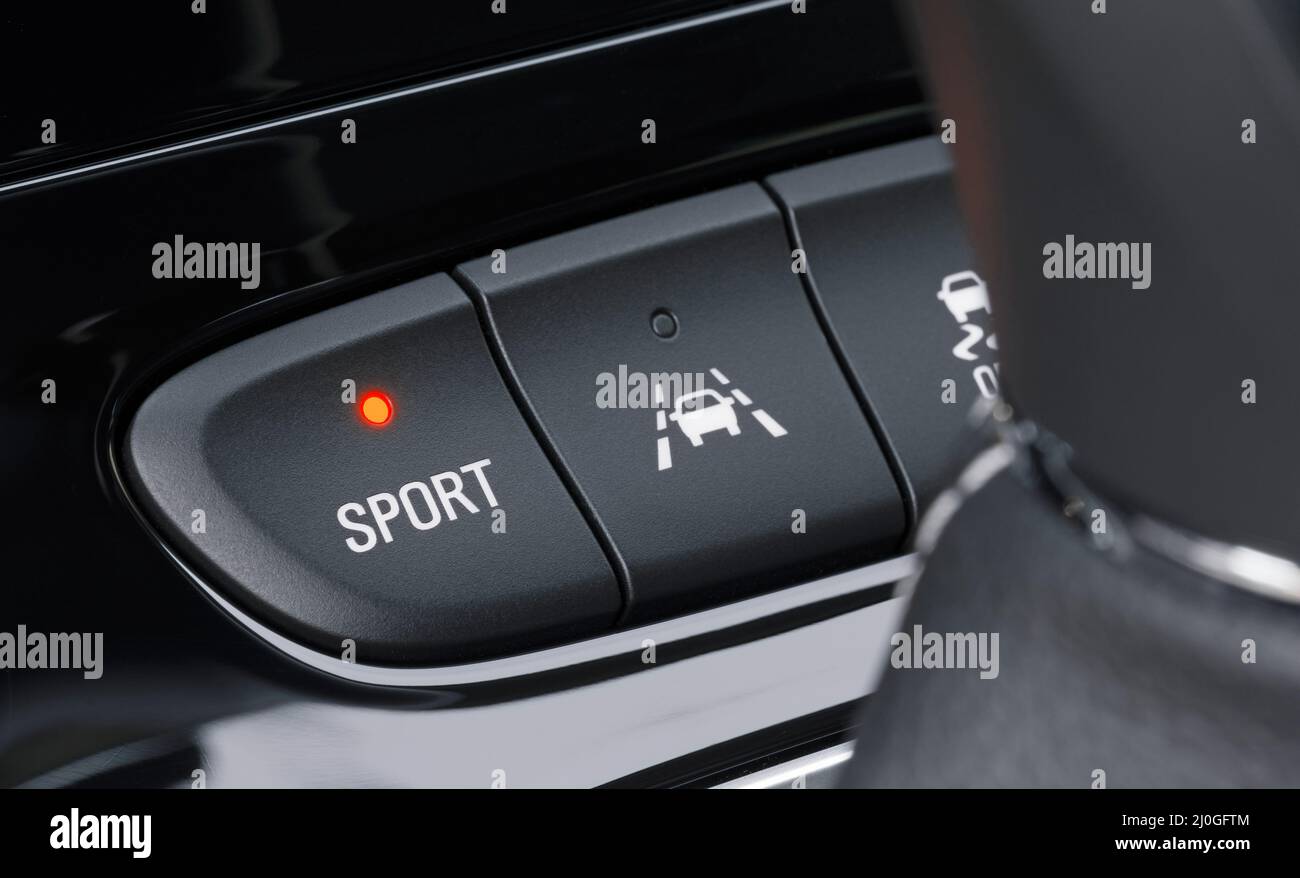 Sport mode in a modern car Stock Photo - Alamy