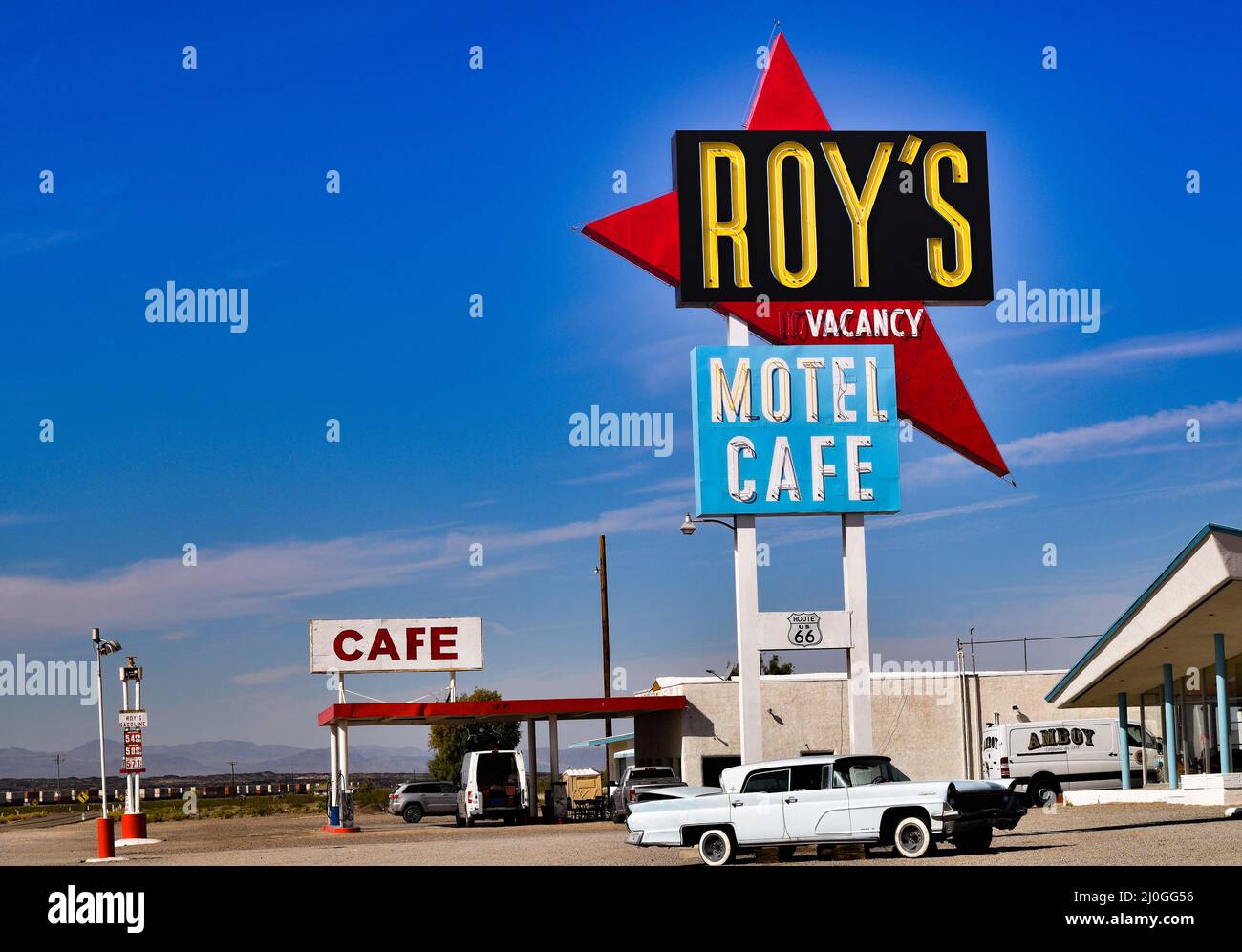 Roy's Motel and Cafe on the U.S. Route 66 in Amboy, San Bernardino ...