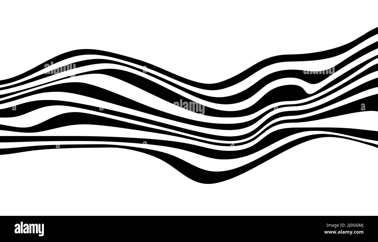 Abstract bend, wave lines pattern. Ribbon background. Wavy stylish ...