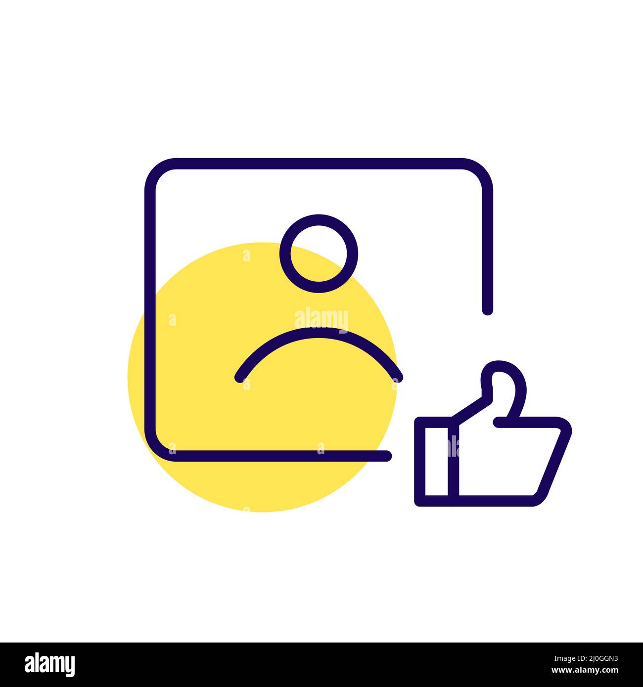 User profile picture with thumbs up. Pixel perfect, editable stroke fun ...