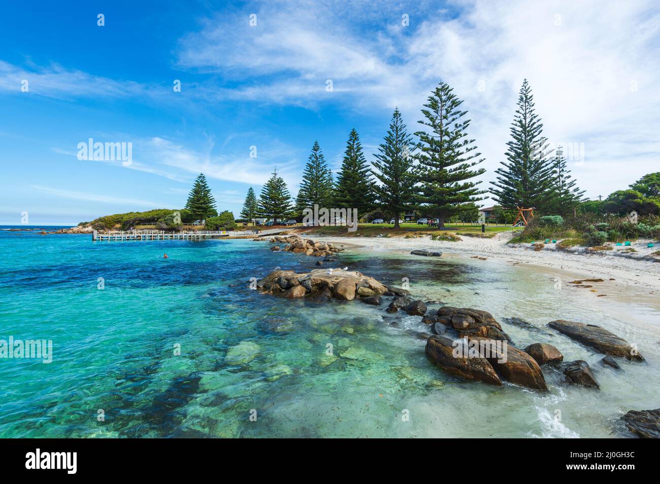 Scenic view of the popular beach at Augusta, Western Australia, WA ...