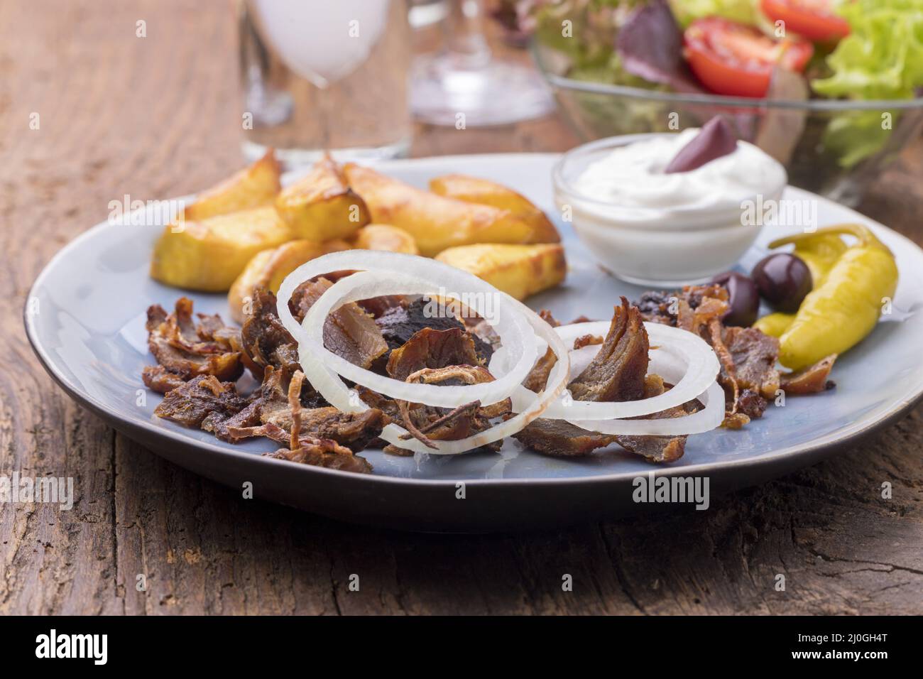 Gyros greek food grilled hi-res stock photography and images - Alamy