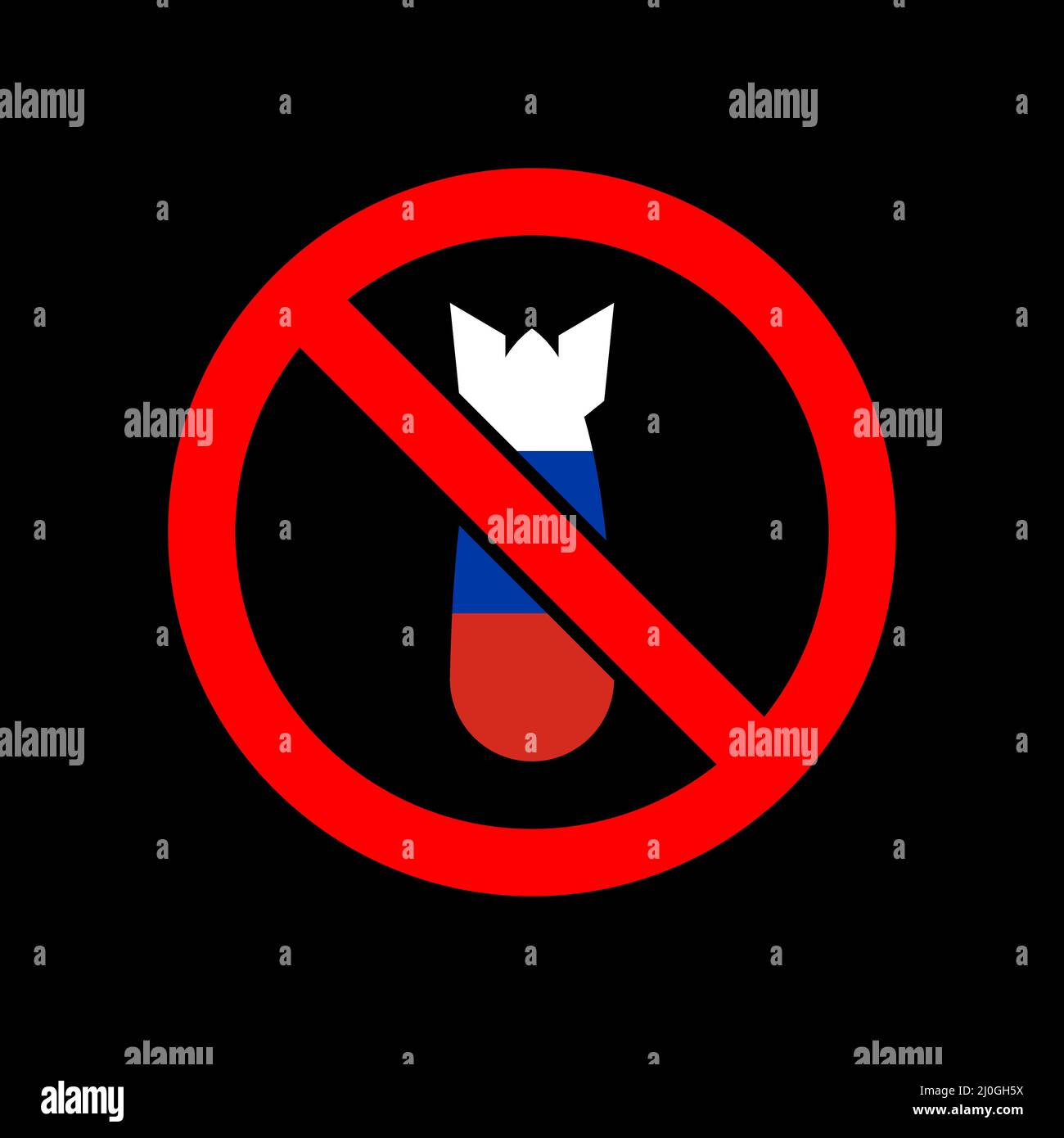 Stop bombing sign with bomb in russian flag colors Stock Vector Image ...