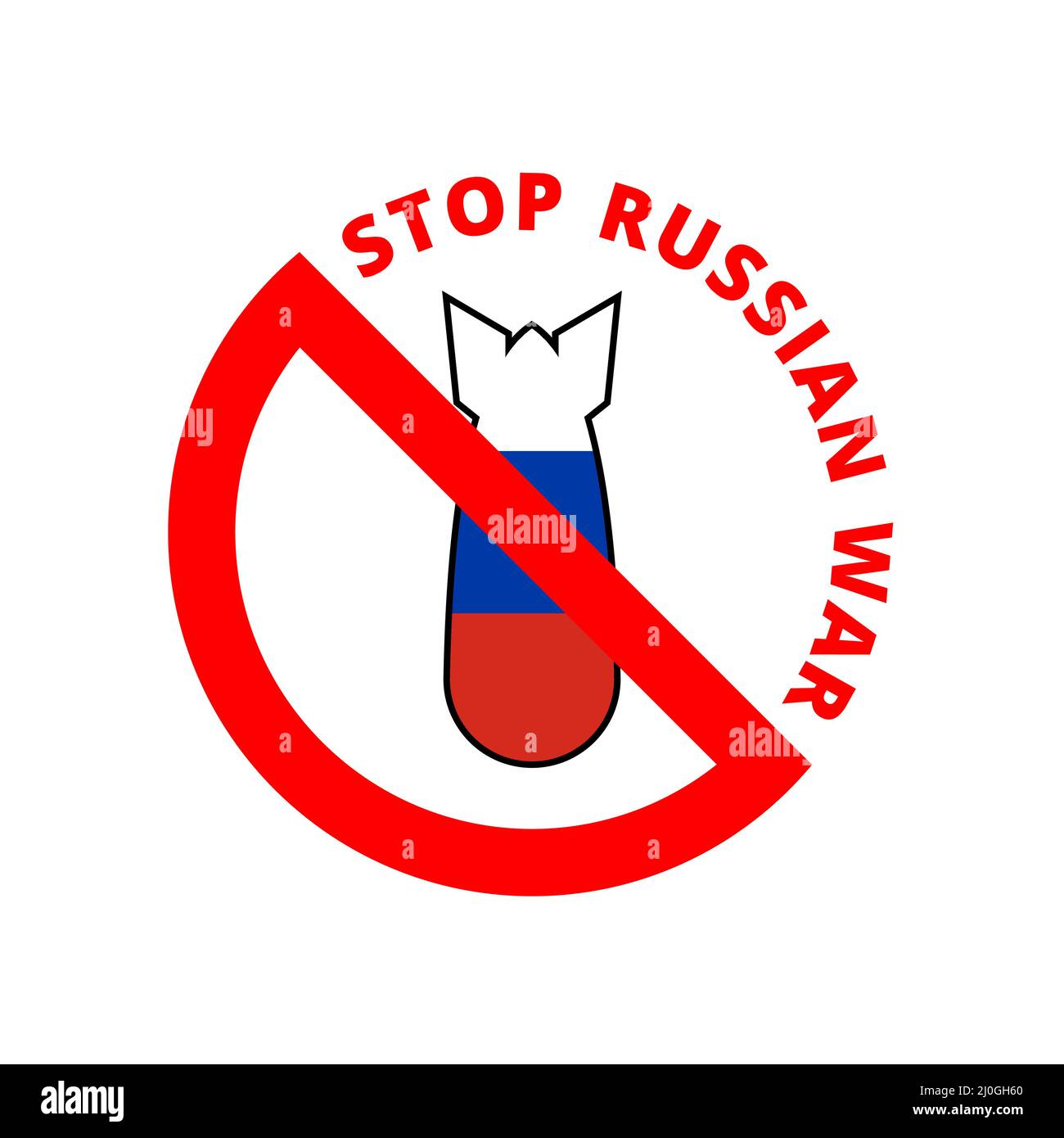 Stop bombing sign with bomb in russian flag colors Stock Vector Image ...