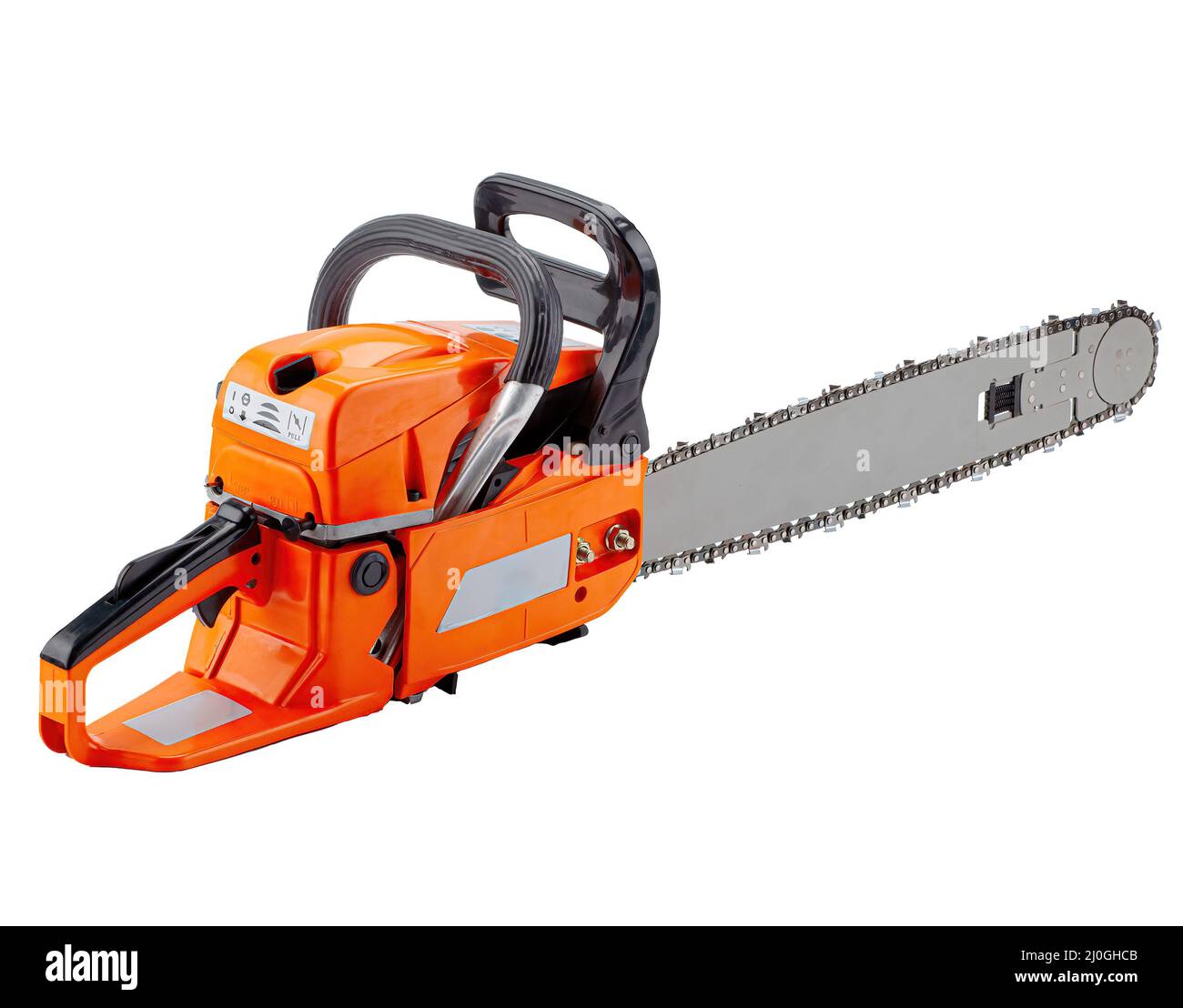 Chainsaw isolated on white background, including clipping path. Modern ...
