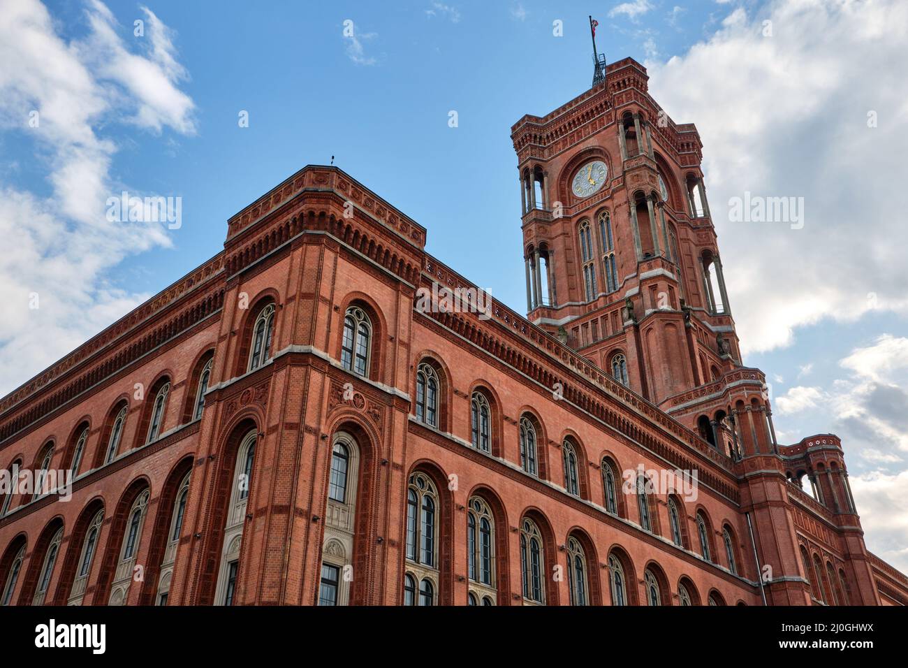 The famous Rotes Rathaus, the town hall of Berlin in Germany Stock ...