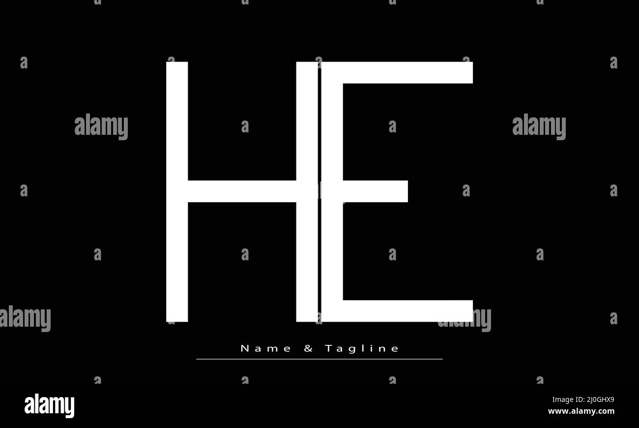 Alphabet letters Initials Monogram logo HE , EH Stock Vector Image ...