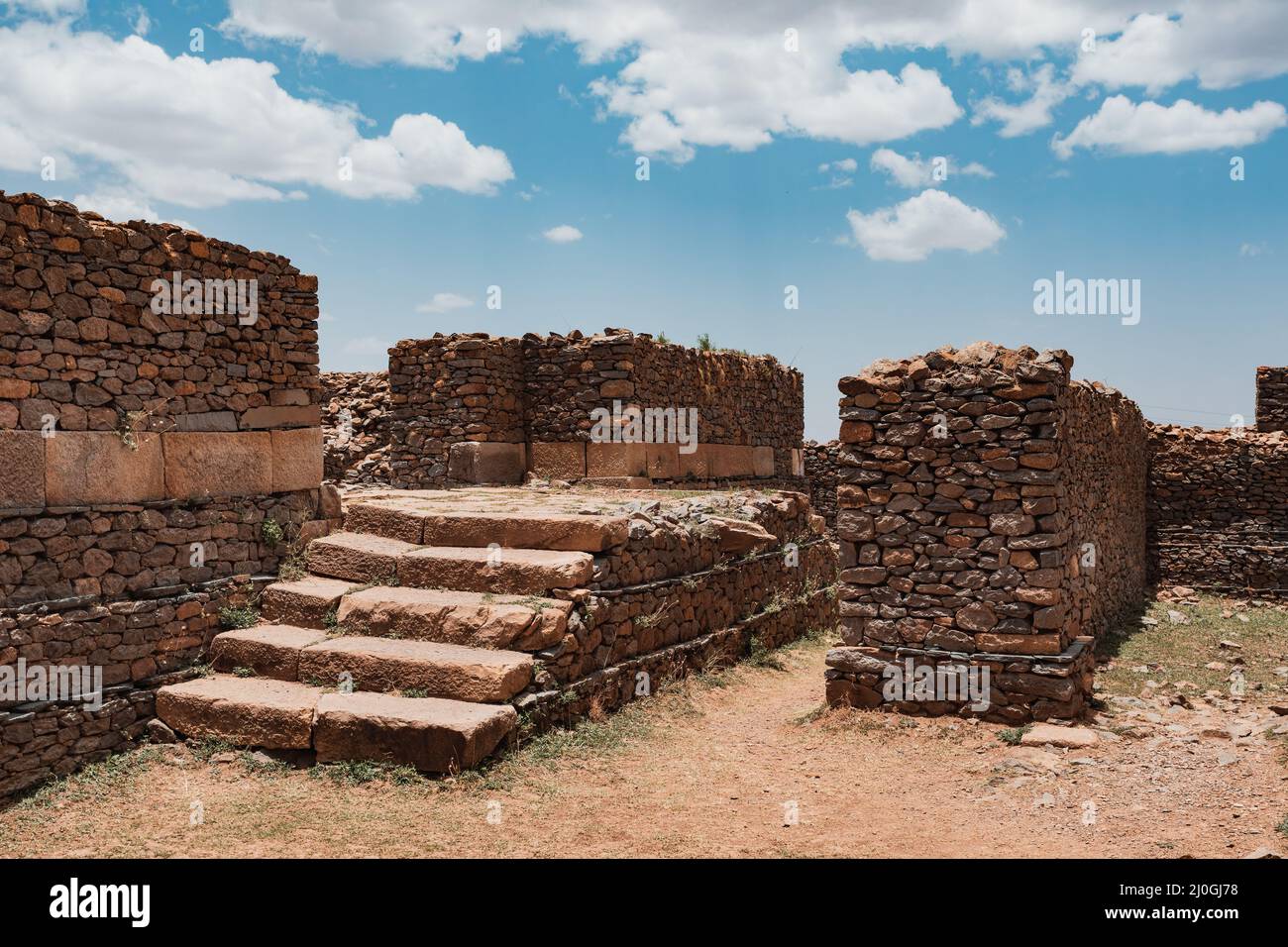 Queen of Sheba palace ruins in Aksum, Axum civilization, Ethiopia Stock ...