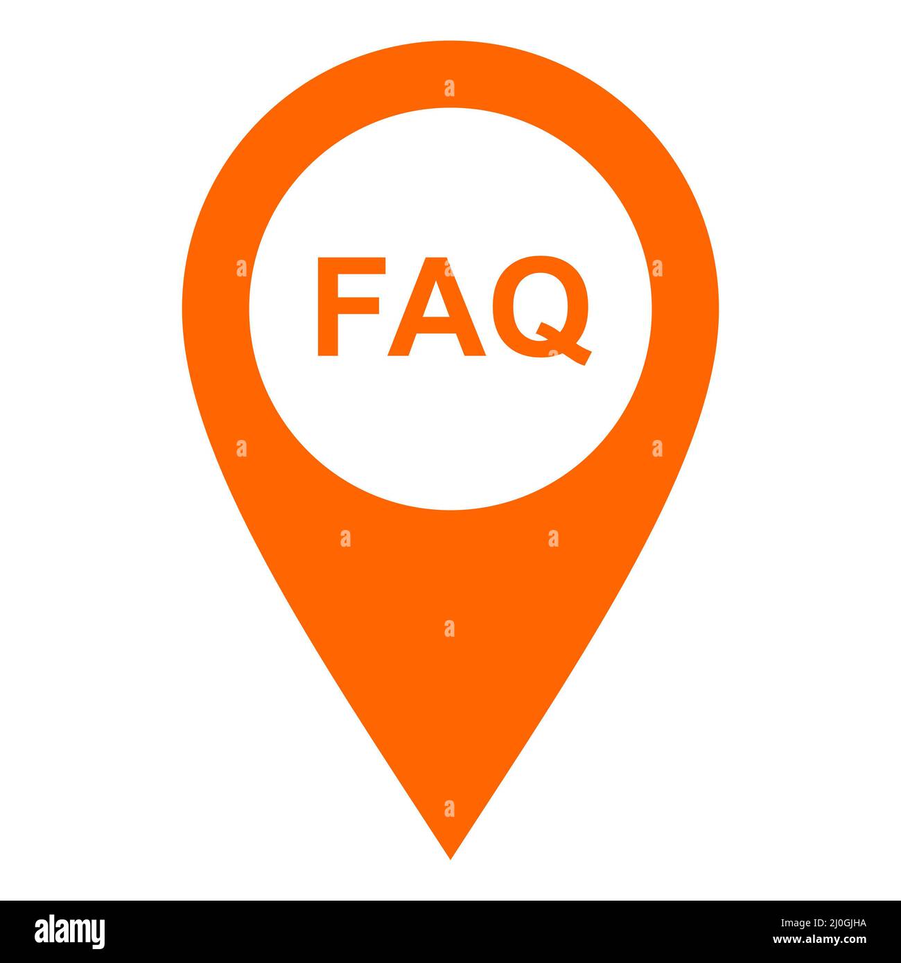 FAQ and location pin Stock Photo - Alamy