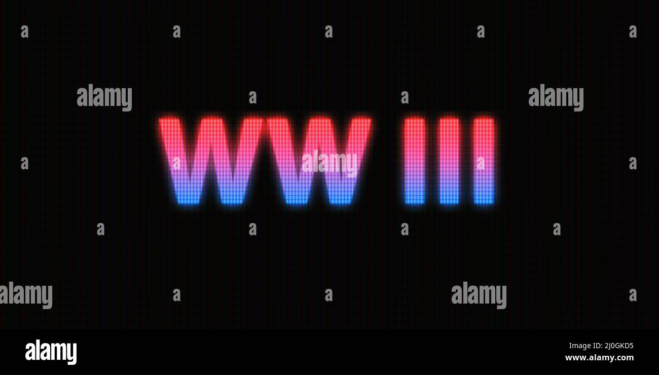 World war 3 neon sign. International conflict. Modern war Stock Photo ...