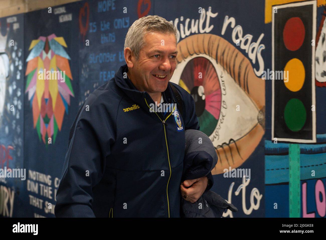 Daryl Powell Head Coach of Warrington Wolves arrives at The Halliwell ...