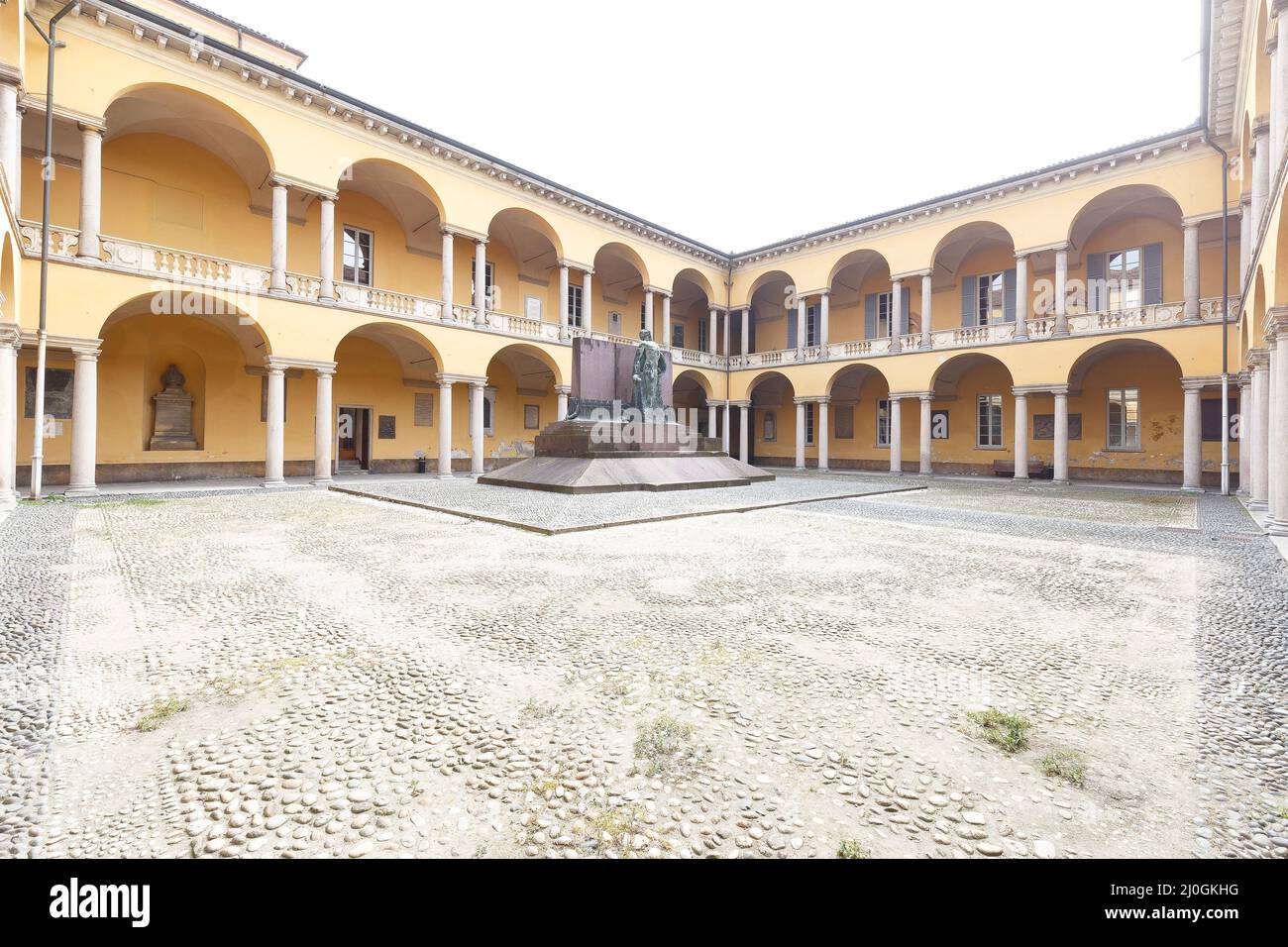 Pavia, Italy - March 12, 2022: street view inside the cloister of Pavia ...