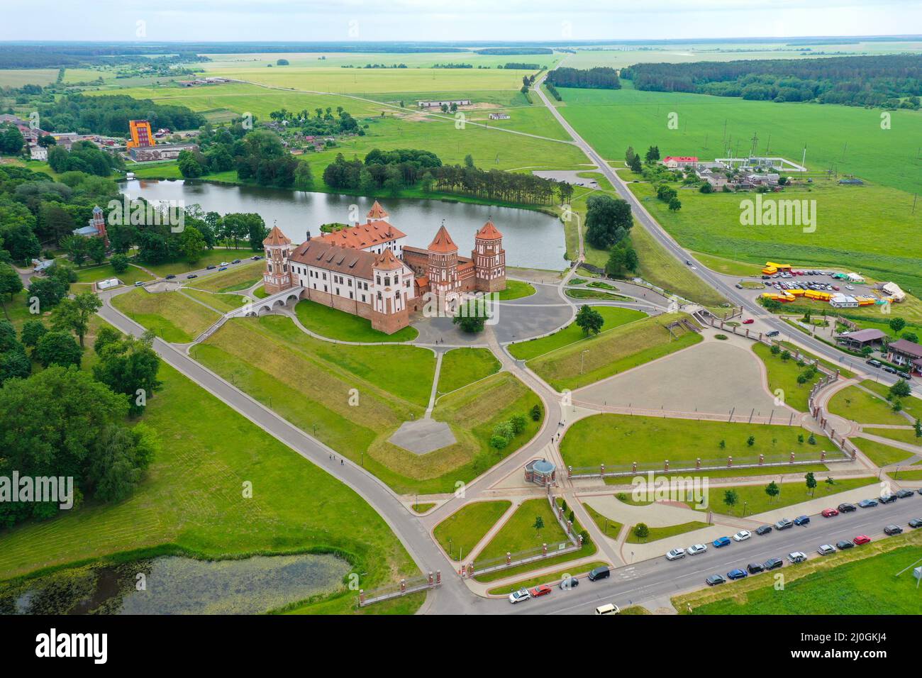 Aerial view of Mir Castle Complex in Belarus Stock Photo - Alamy