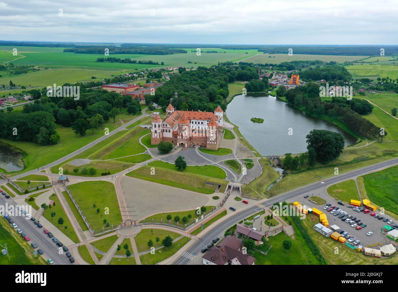 Aerial view of Mir Castle Complex in Belarus Stock Photo - Alamy