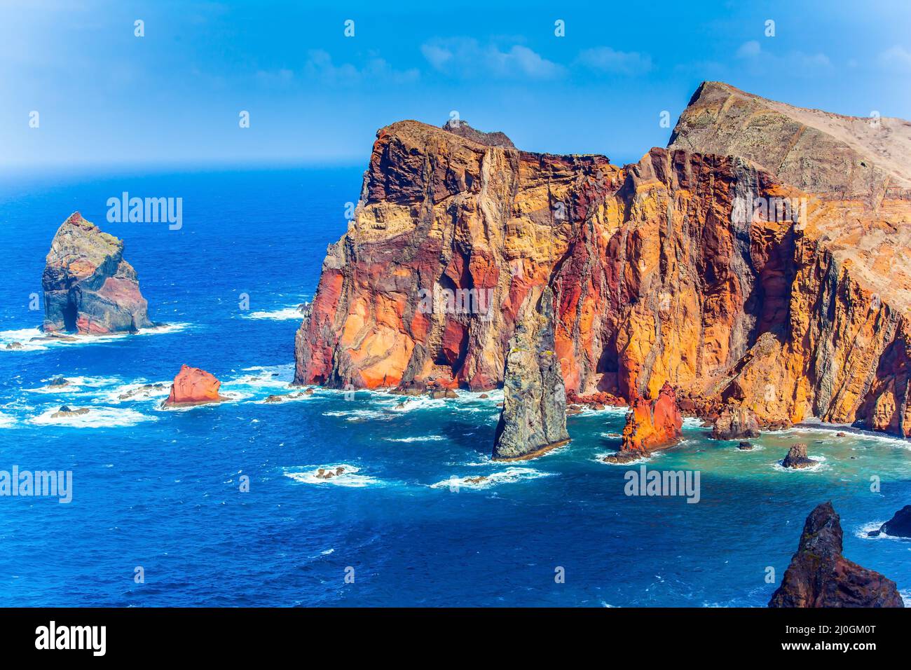 The Madeira - red rocks Stock Photo - Alamy
