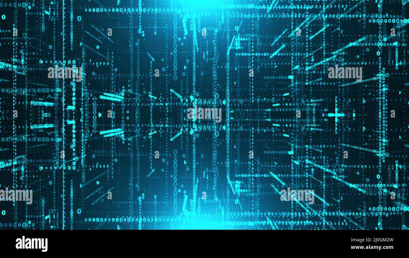 Flow of binary data Stock Photo - Alamy