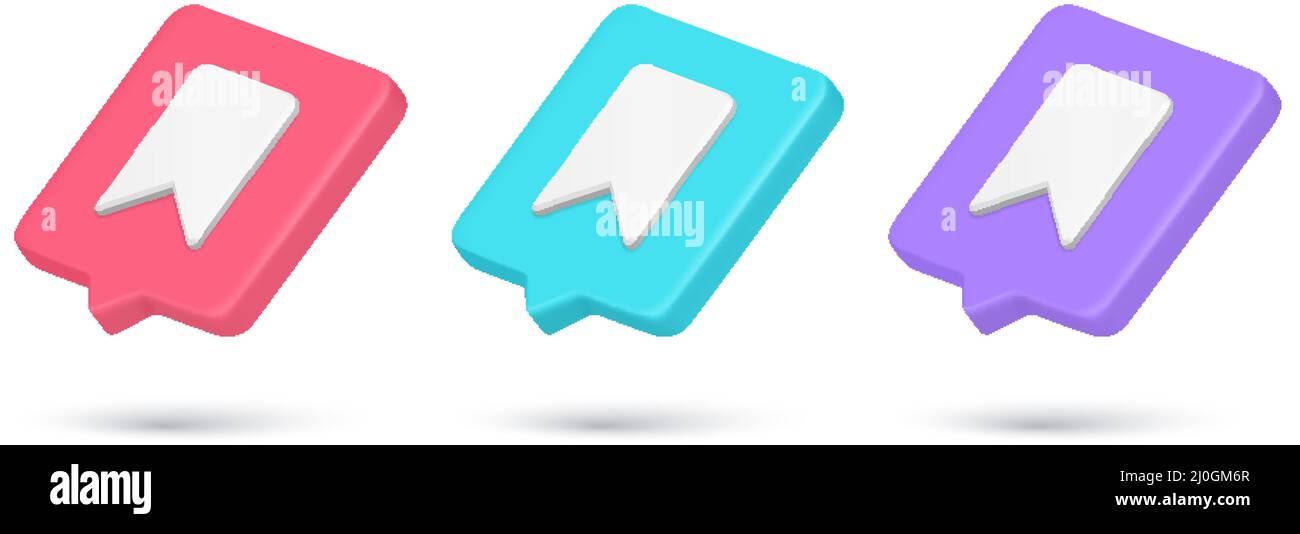 Realistic 3d icon bookmark flag for remember place text information ...