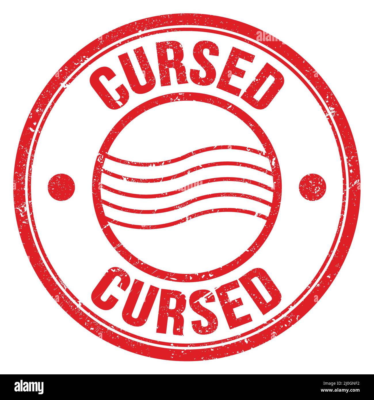 CURSED word written on red round postal stamp sign Stock Photo - Alamy