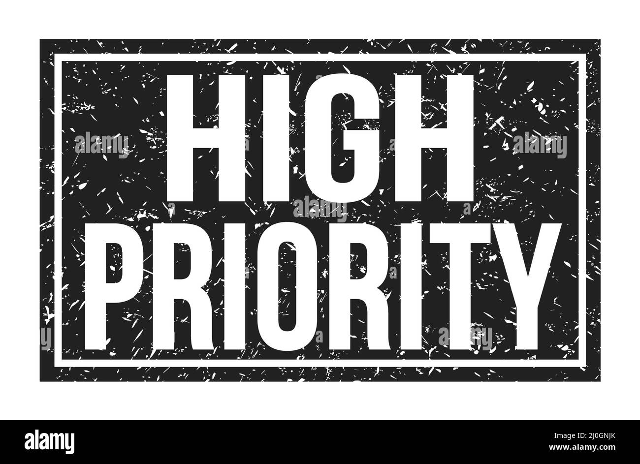 HIGH PRIORITY, words written on black rectangle stamp sign Stock Photo ...