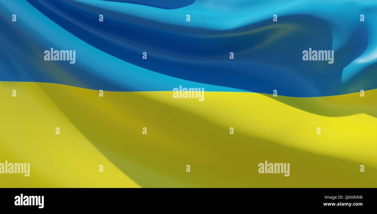 Ukraine sign, symbol. Ukrainian national official flag waving texture ...